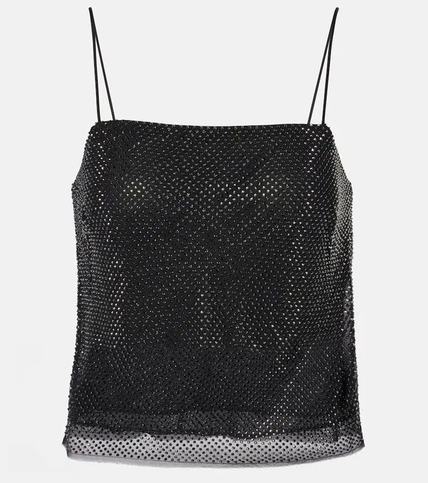 Roland Mouret Embellished Silk Chiffon Camisole - Black