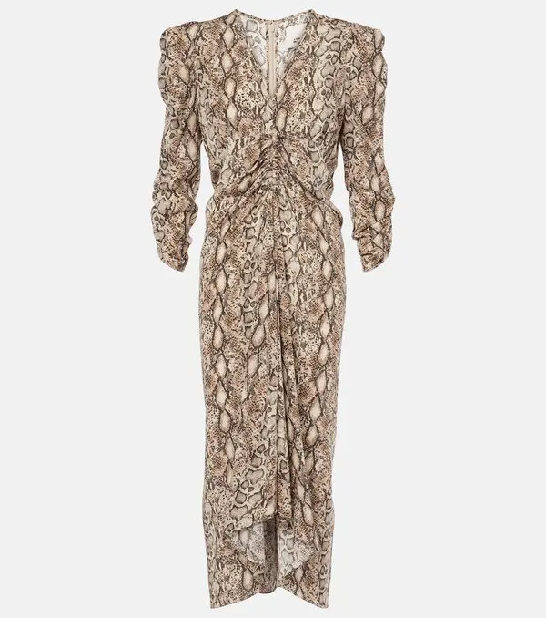 Isabel Marant Étoile Printed Silk-blend Midi Dress - Multicoloured