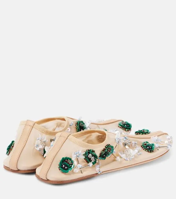 Christopher Esber Embla Embellished Ballet Flats - Beige