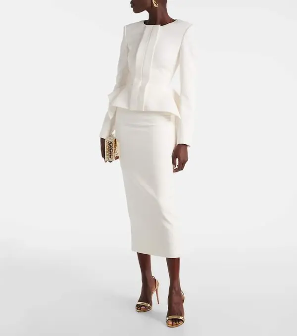 Roland Mouret Crêpe Pencil Skirt - White