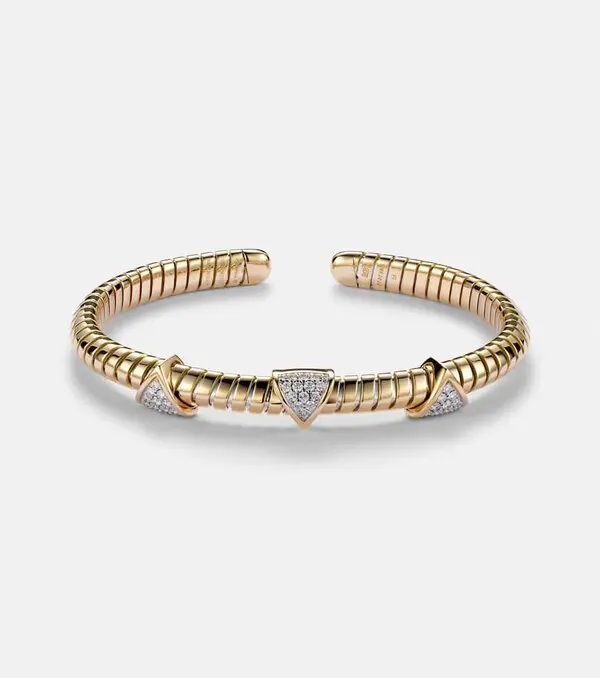 Marina B Trisolina 18kt Yellow Diamond Cuff Bracelet - Gold