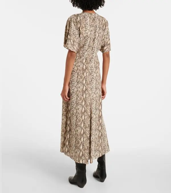 Isabel Marant Étoile Keany Printed Silk-blend Midi Dress - White