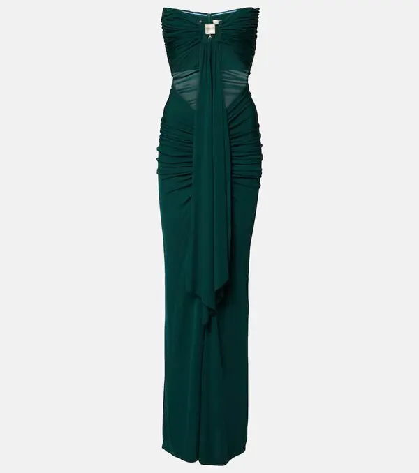 Christopher Esber Bezel Quartz Cutout Jersey Gown