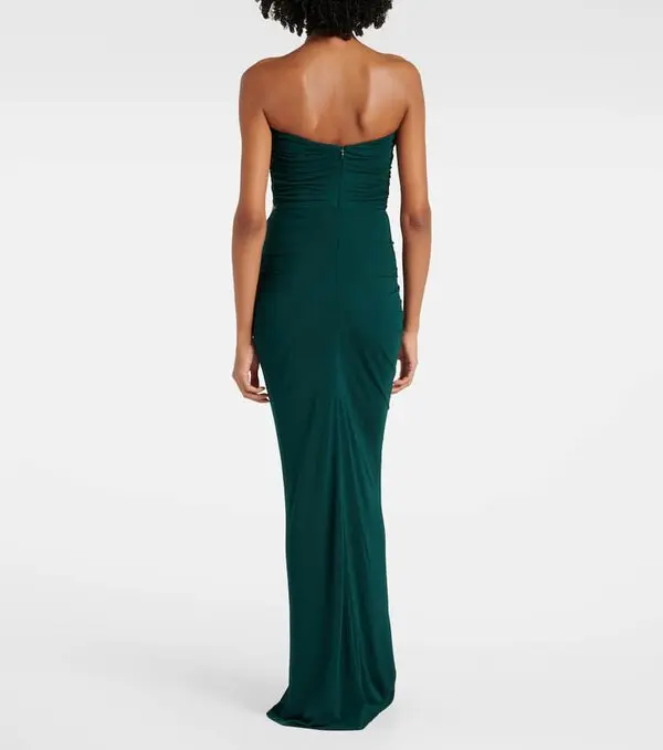 Christopher Esber Bezel Quartz Cutout Jersey Gown