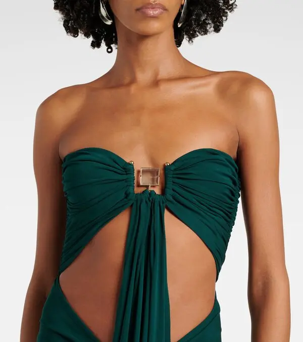 Christopher Esber Bezel Quartz Cutout Jersey Gown