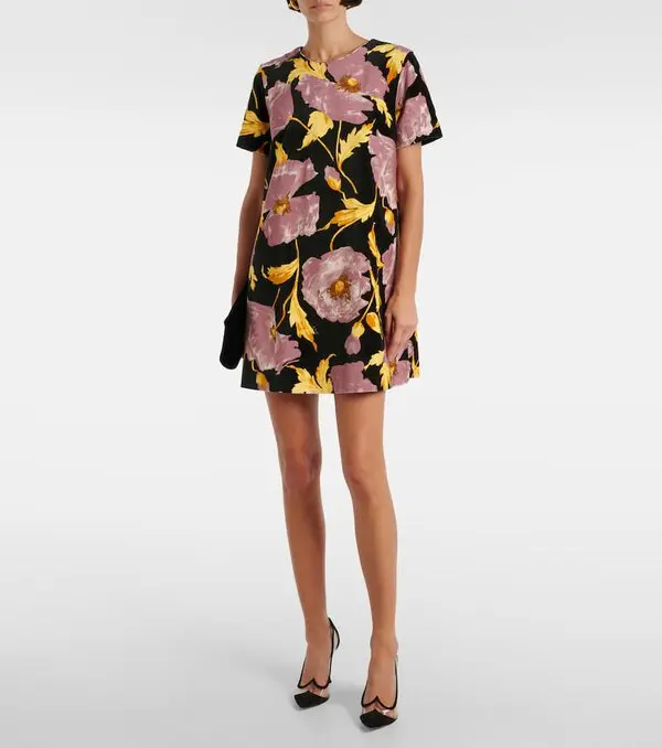 La DoubleJ Mini Swing Floral Cotton Minidress - Multicoloured