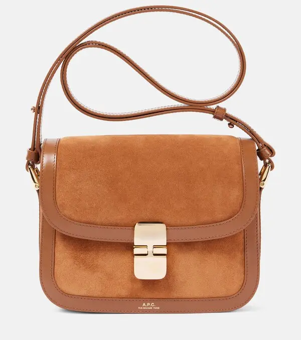 A.p.c. Grace Small Leather And Suede Bag