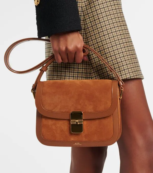 A.p.c. Grace Small Leather And Suede Bag
