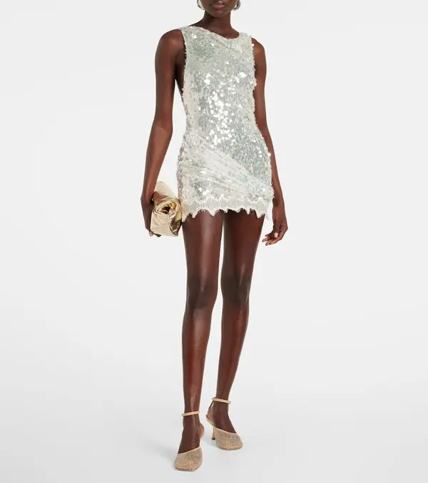 christopher esber opaline sequin mini dress Christopher Esber Opaline Sequined Mini Dress - White