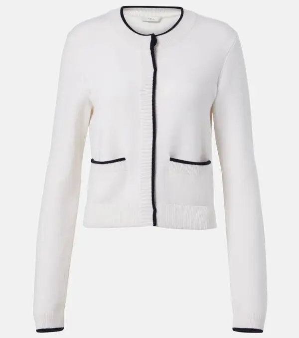 Vince Wool And Cotton-blend Cardigan - White