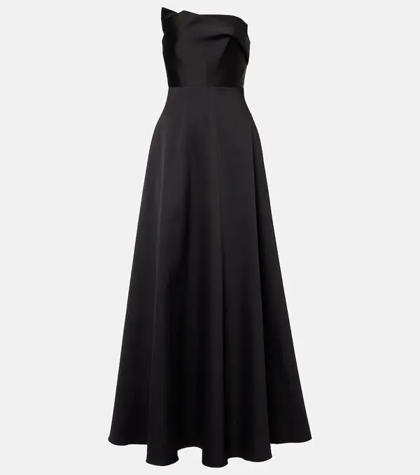 Roland Mouret Strapless Taffeta Gown - Black