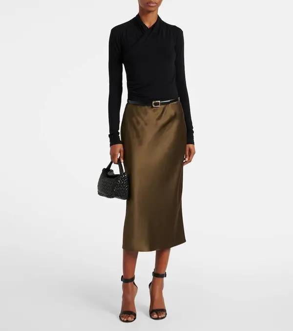 Vince Fixed Wrap Top - Black