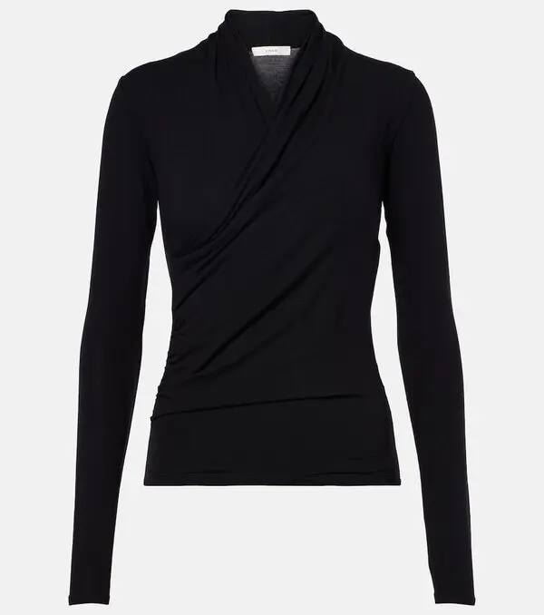 Vince Fixed Wrap Top - Black
