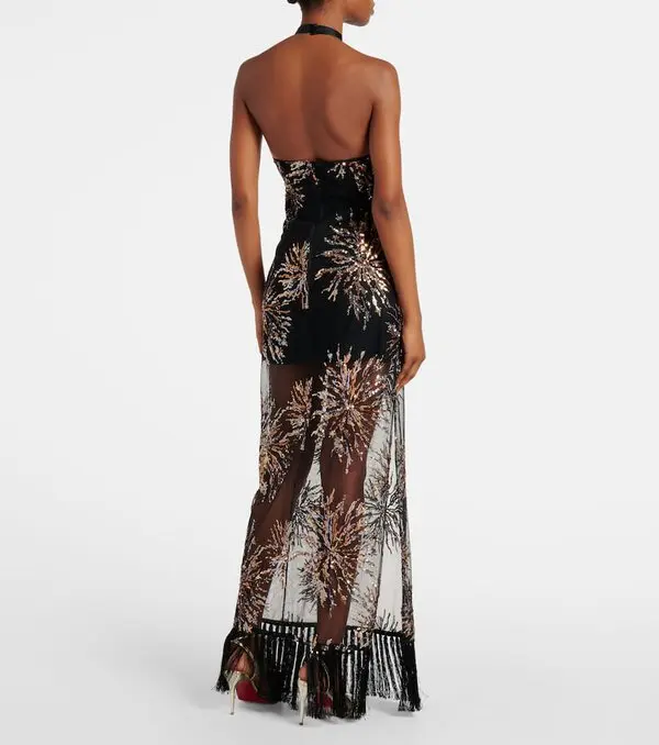 TALLER MARMO Nina Soleil Sequined Maxi Dress