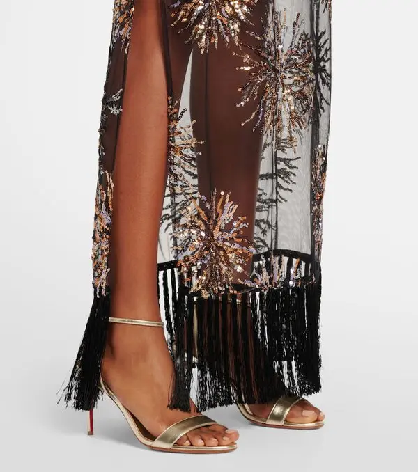 TALLER MARMO Nina Soleil Sequined Maxi Dress