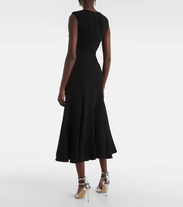 Roland Mouret Gathered Cady Midi Dress