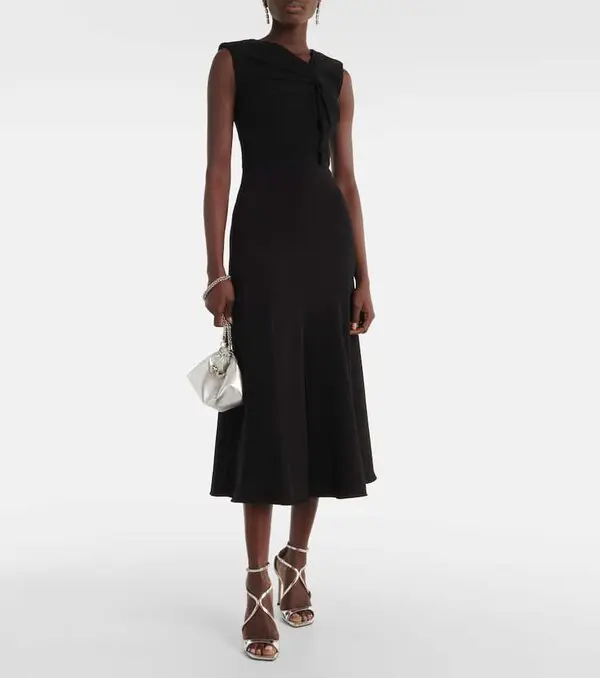Roland Mouret Gathered Cady Midi Dress