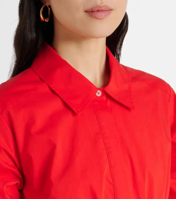 Simkhai Jazz Cotton-blend Midi Shirt Dress - Red