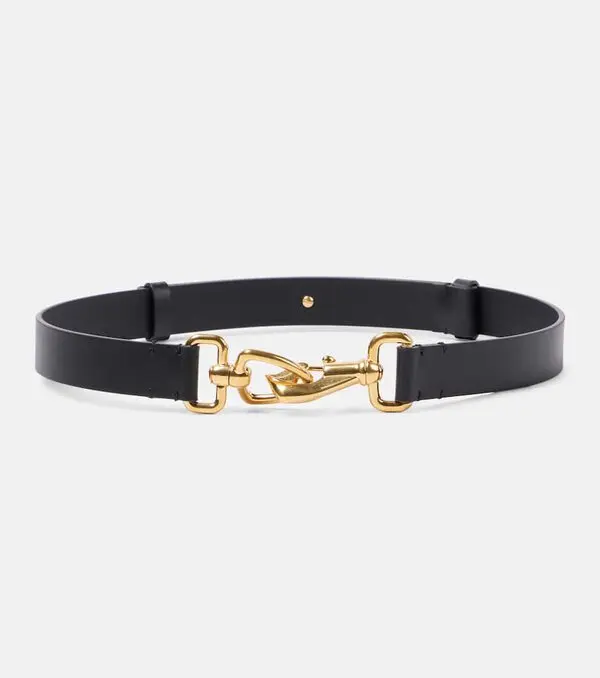 Burberry Equestrian Leather Belt - Black