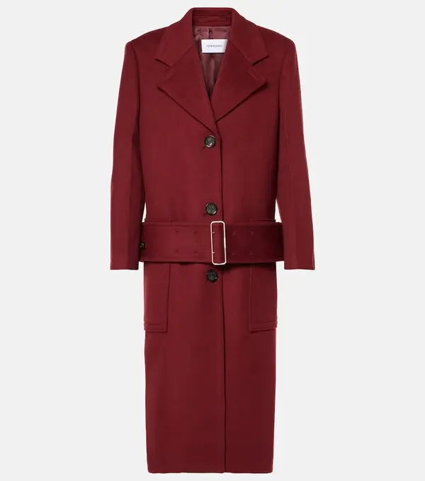 FERRAGAMO Wool-cashmere Belted Overcoat - Red