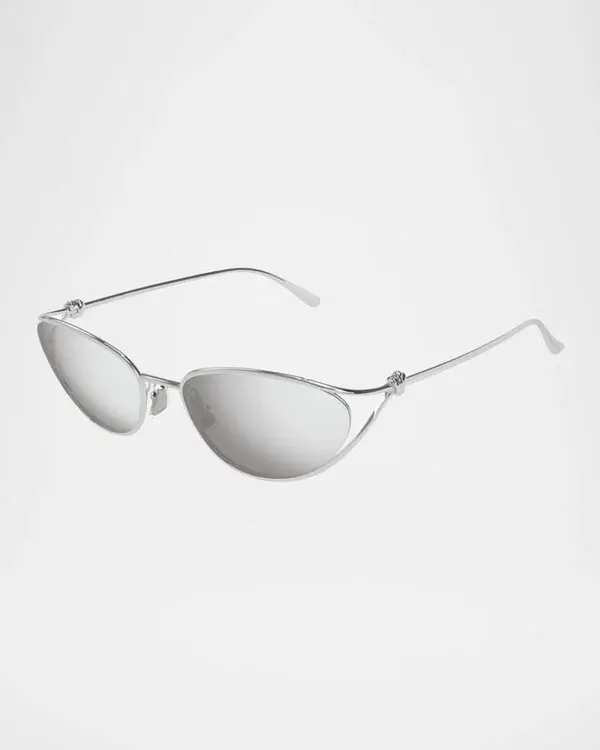 Bottega Veneta Knot Cat-eye Sunglasses - Silver