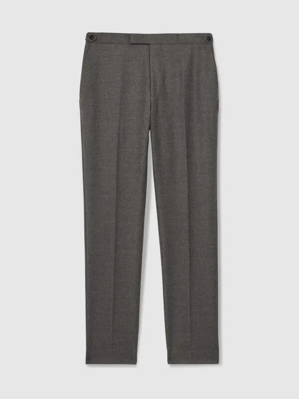 REISS Slim-fit Wool Blend Suit Trousers - Grey Melange