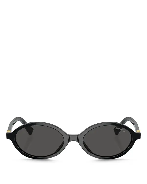 Miu Miu Regard Oval Sunglasses 50mm - Black/gray Solid
