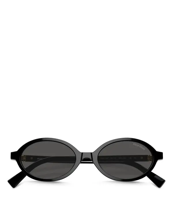 Miu Miu Regard Oval Sunglasses 50mm - Black/gray Solid