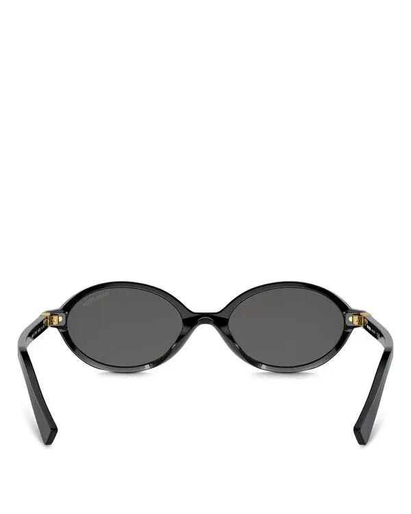 Miu Miu Regard Oval Sunglasses 50mm - Black/gray Solid