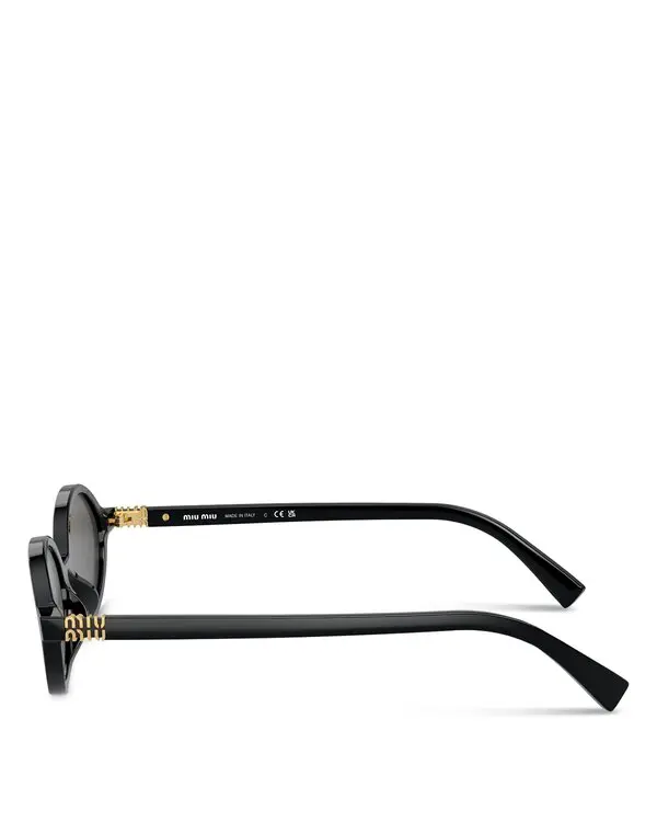 Miu Miu Regard Oval Sunglasses 50mm - Black/gray Solid