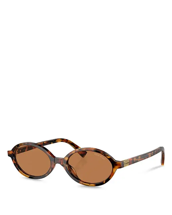 Miu Miu Regard Oval Sunglasses 50mm - Havana/brown Solid