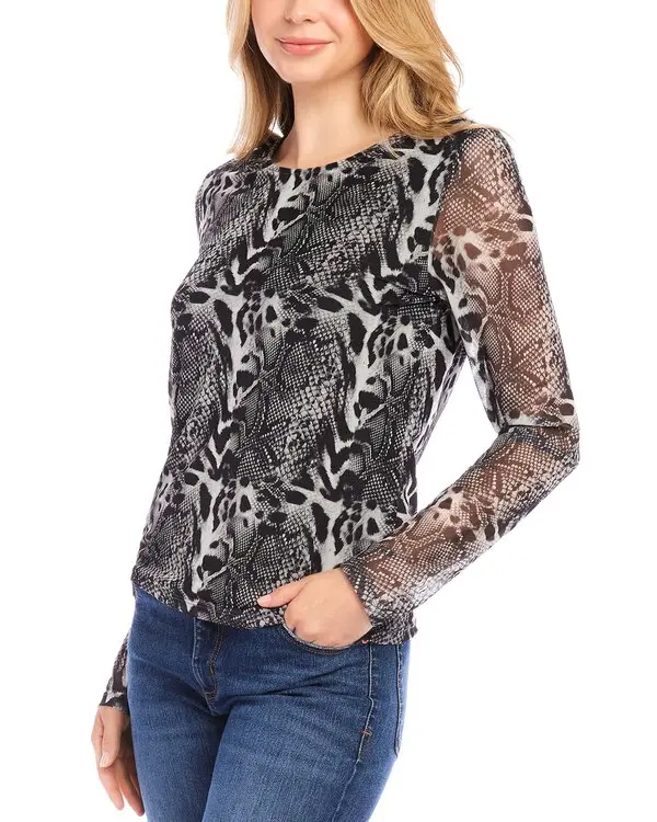 Karen Kane Long Sleeve Mesh Top