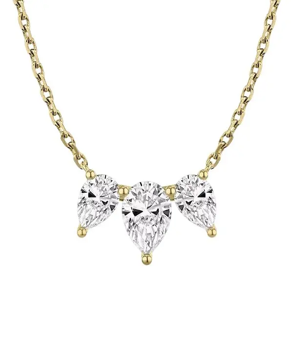 VRAI Arc Necklace With 2.0ctw Pear Lab Grown Diamonds - K Yellow Gold