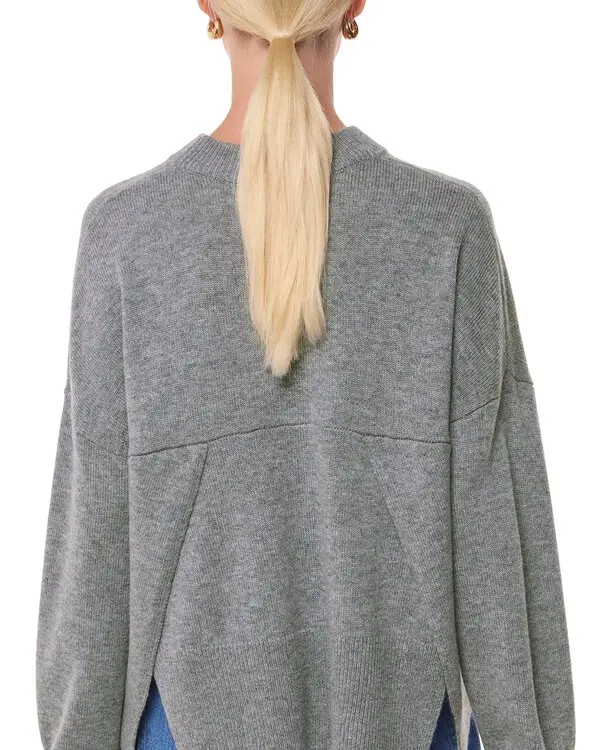 Whistles Split Back Sweater - Dark Grey