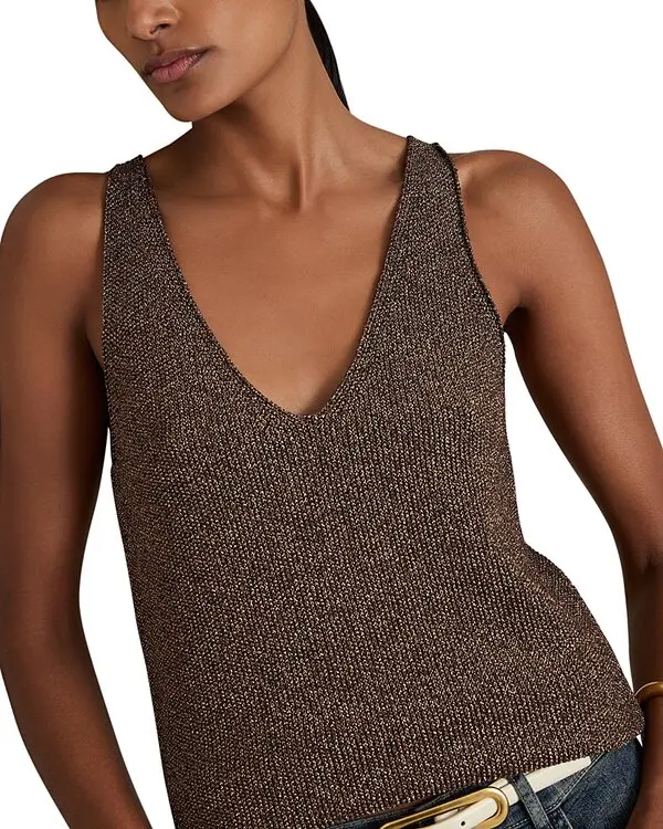 REISS Mika Metallic Tank Top