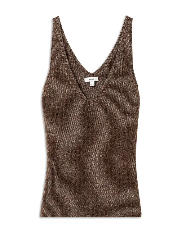 REISS Mika Metallic Tank Top