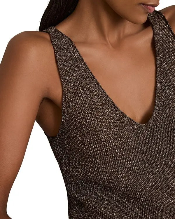 REISS Mika Metallic Tank Top
