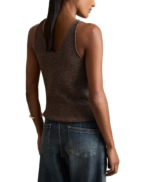 REISS Mika Metallic Tank Top