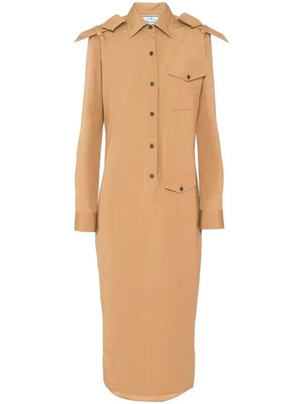 Prada Triangle-logo Cotton Shirtdress