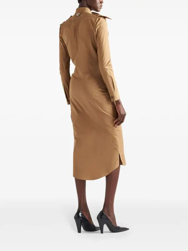 Prada Triangle-logo Cotton Shirtdress