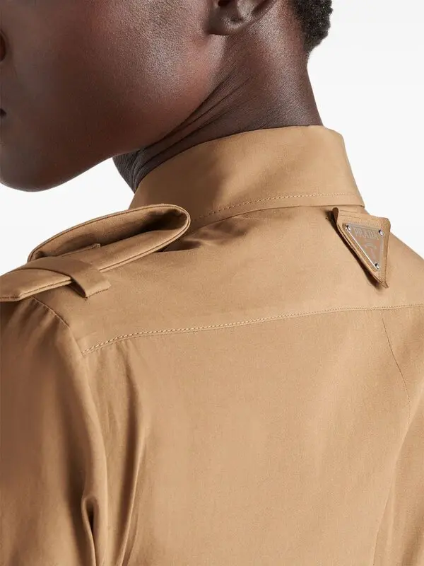 Prada Triangle-logo Cotton Shirtdress