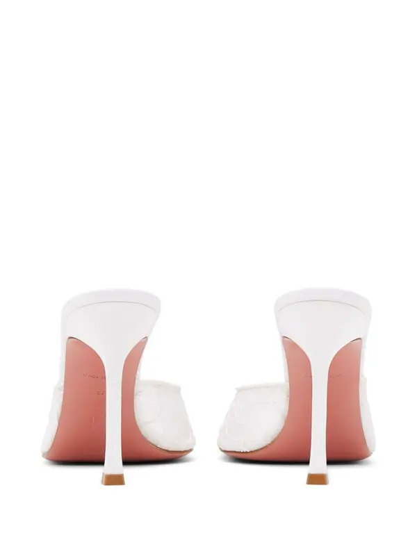 Amina Muaddi Alexa 95mm Sandals - White