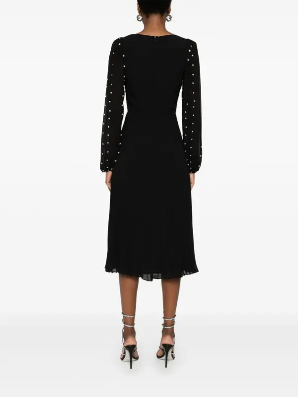 NISSA Crystal-embellished Chiffon Midi Dress