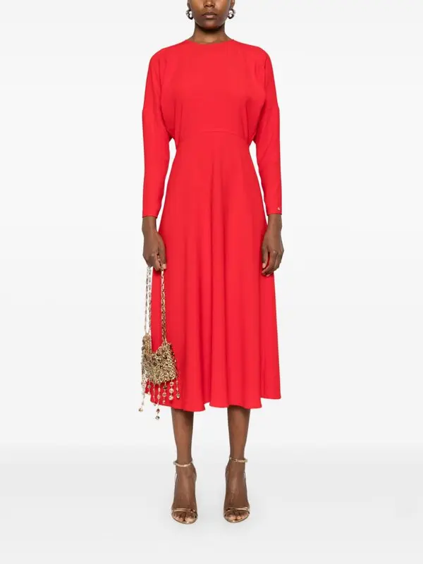NISSA A-line Crepe Midi Dress