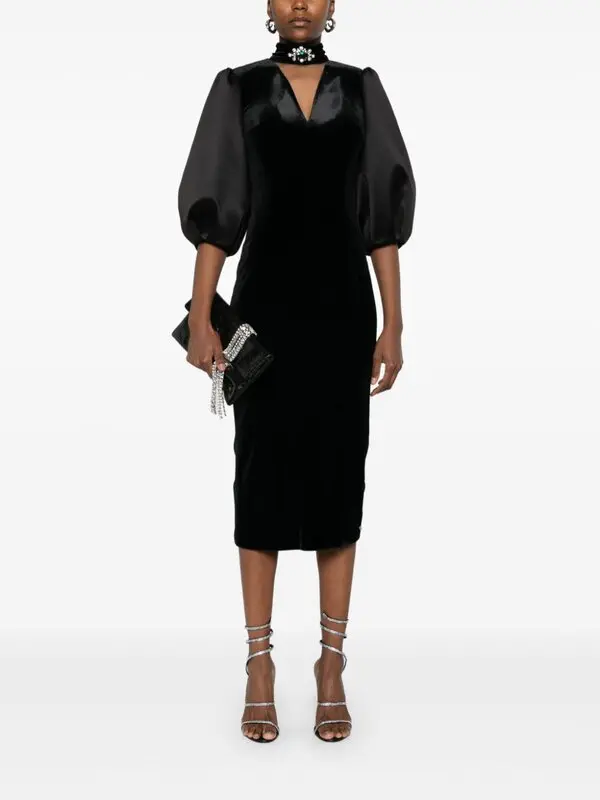 NISSA Velvet Midi Dress