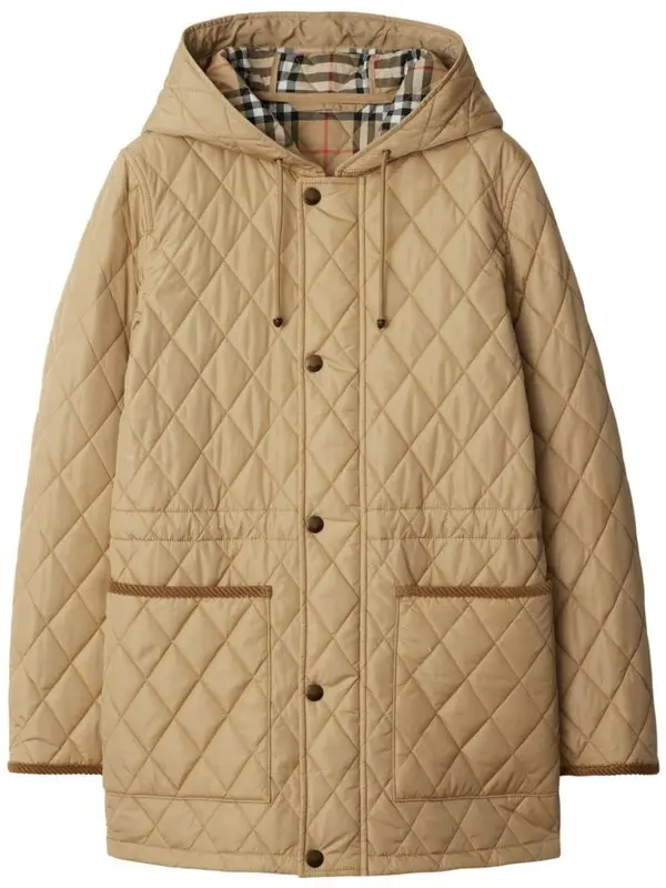 Burberry Quilted Parka - Neutrals
