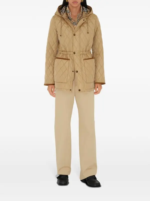Burberry Quilted Parka - Neutrals