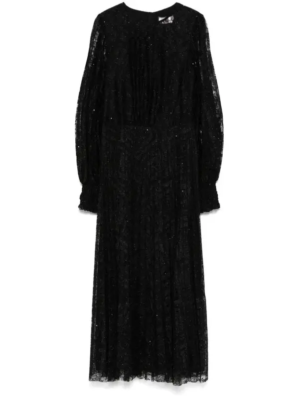 NISSA Floral-lace Midi Dress