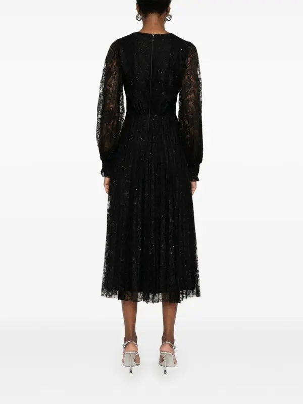 NISSA Floral-lace Midi Dress