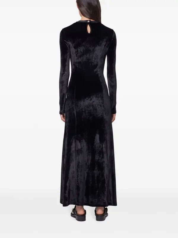 Rabanne Draped Velvet Maxi Dress